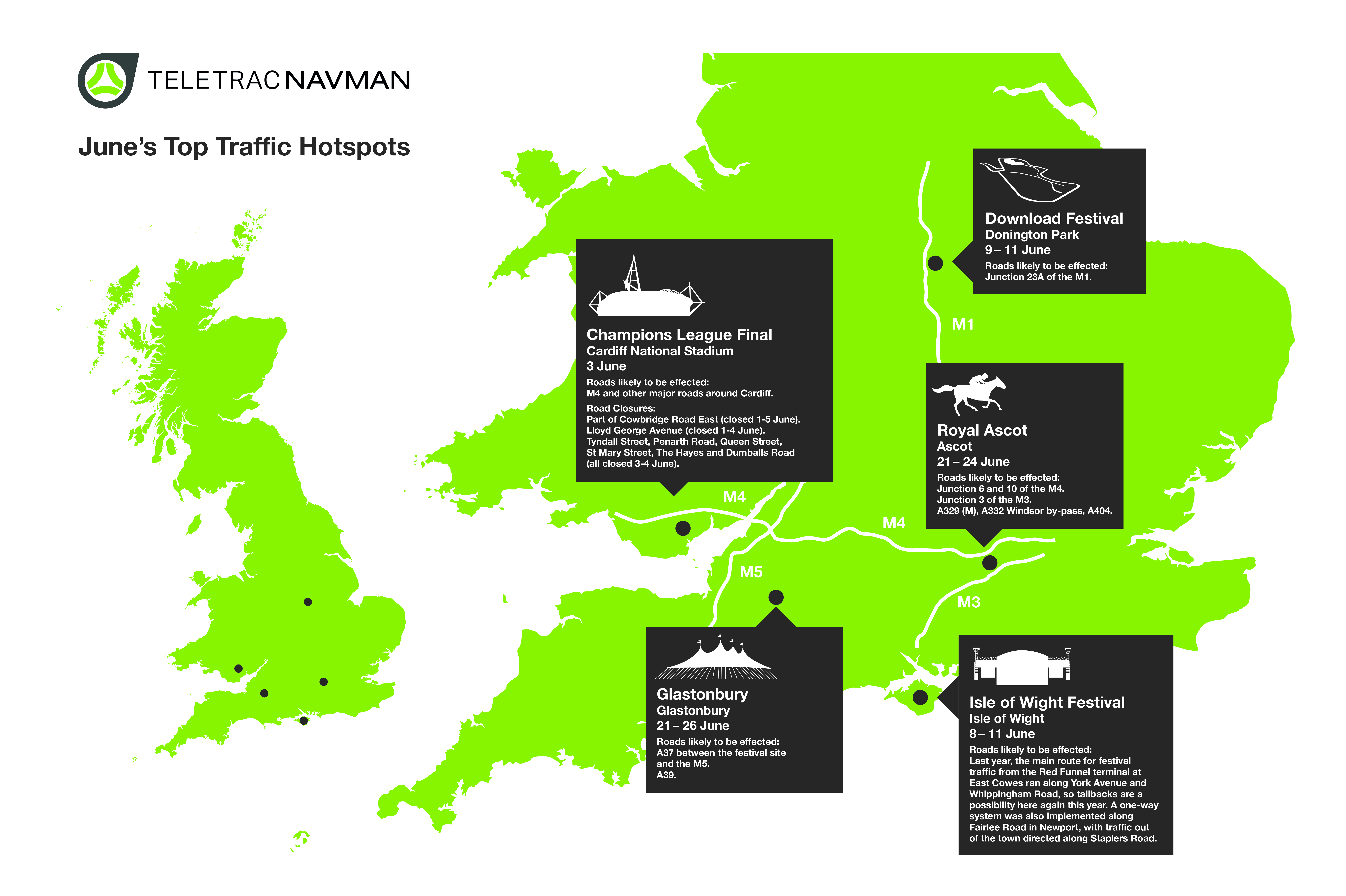 June’s Potential Traffic Hotspots - Teletrac Navman - Teletrac Navman UK